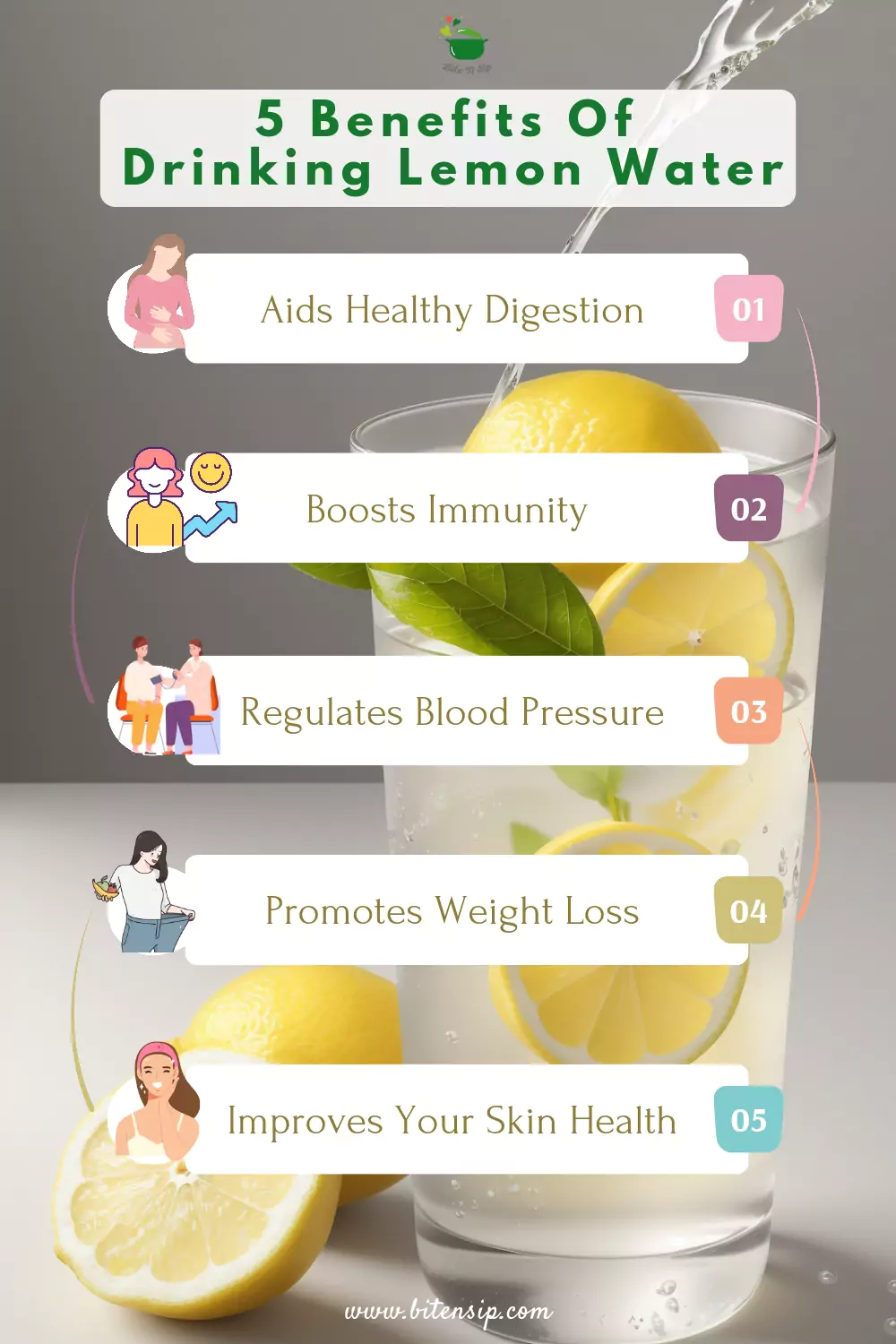 Top 5 Lemon Water Benefits For Good Health - Bite N Sip