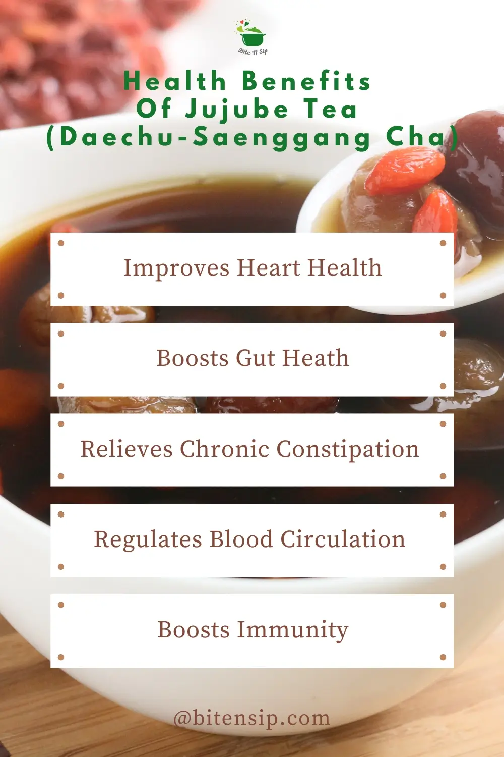 Jujube Tea (Daechu-Saenggang Cha) & Its Benefits - Bite N Sip