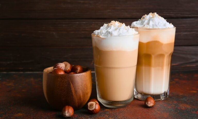 Freshly Brewed Homemade Hazelnut Latte Recipe - Bite N Sip